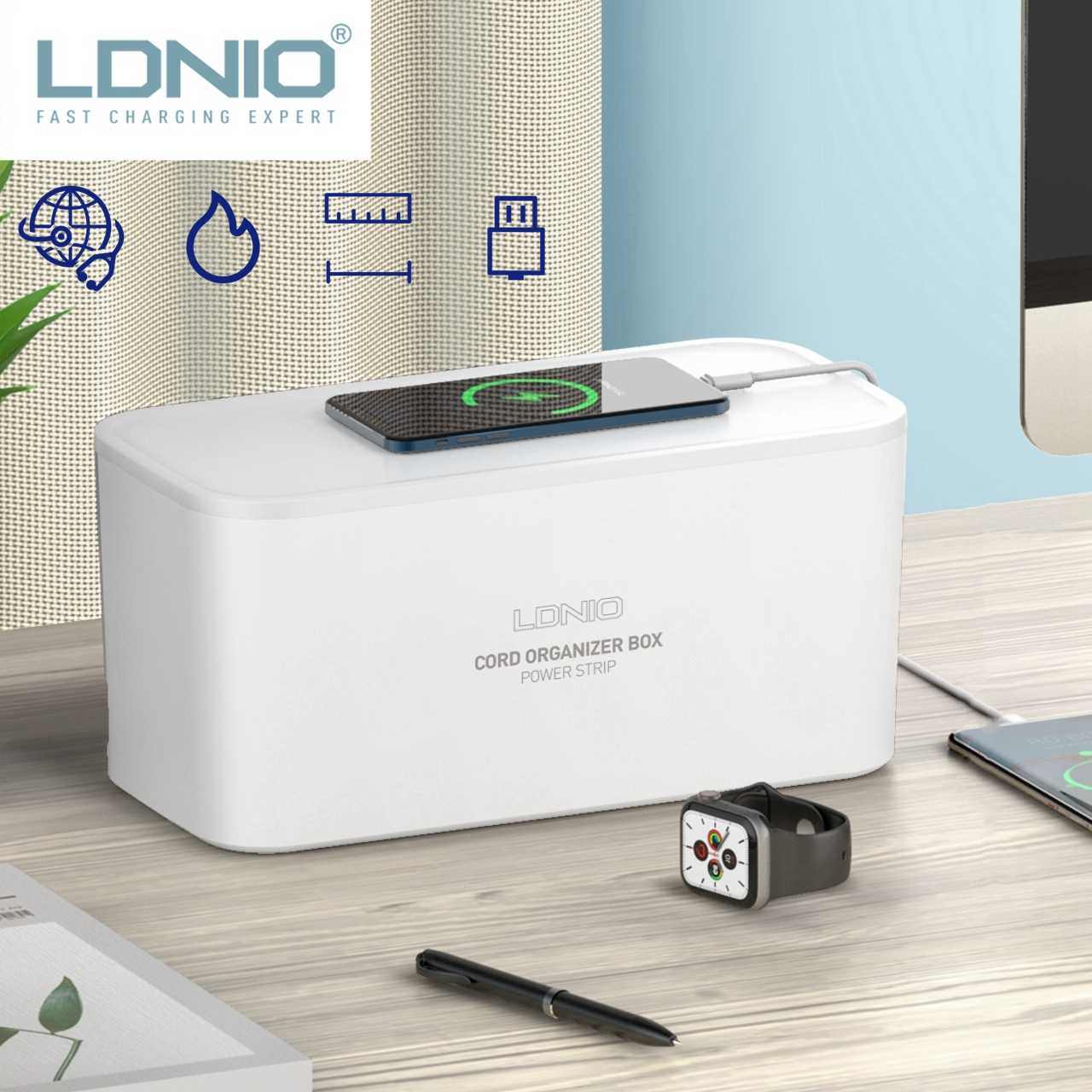 Power Socket with 5 Outlets & 3 USB Outlets in a Box to Organize Wires – Cairo99