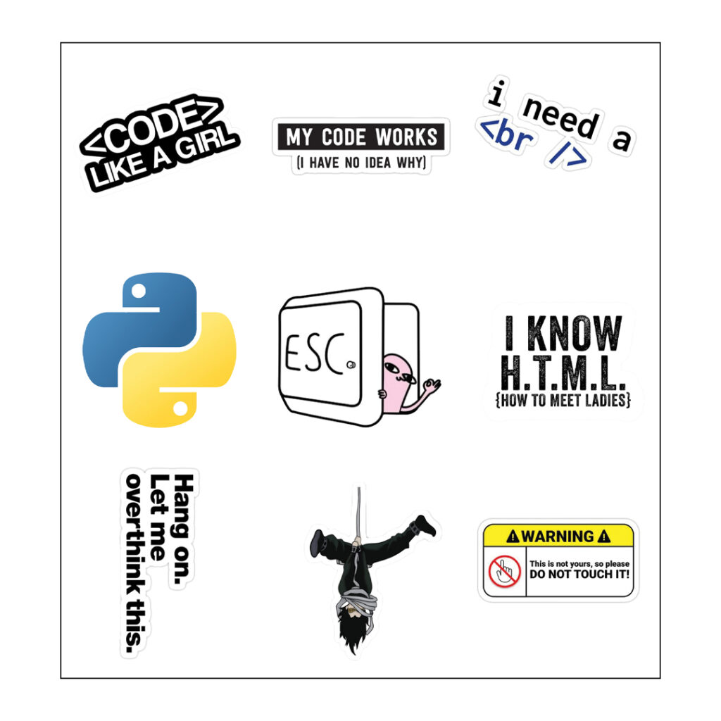 Programmers Vinyl Sticker Pack Reusable & Waterproof – Cairo99