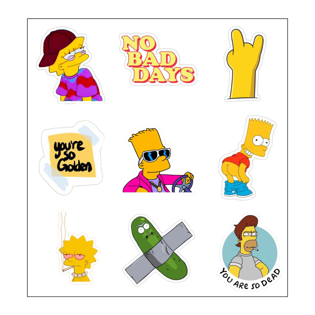 The Simpsons Vinyl Sticker Pack Reusable & Waterproof – Cairo99