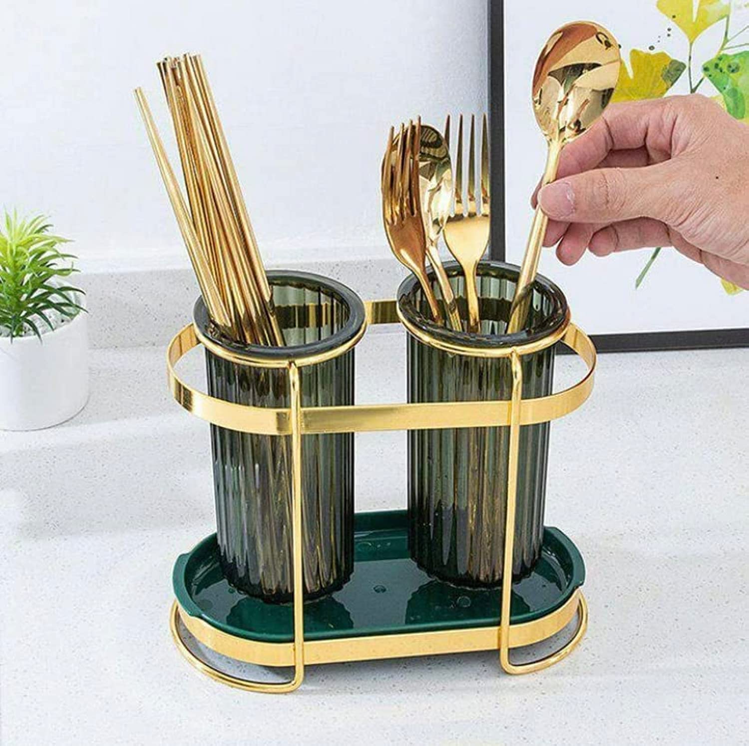 حامل ومصفاة زوجي للمعالق والشوك والسكاكين بصينية قابلة للفك – Cairo99